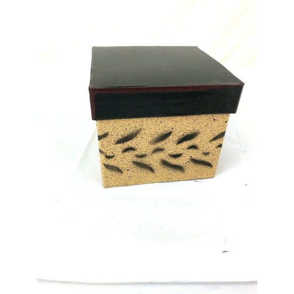 Unbranded | Accents | Square Paper Mache Crow Design Box With Lid Black ...